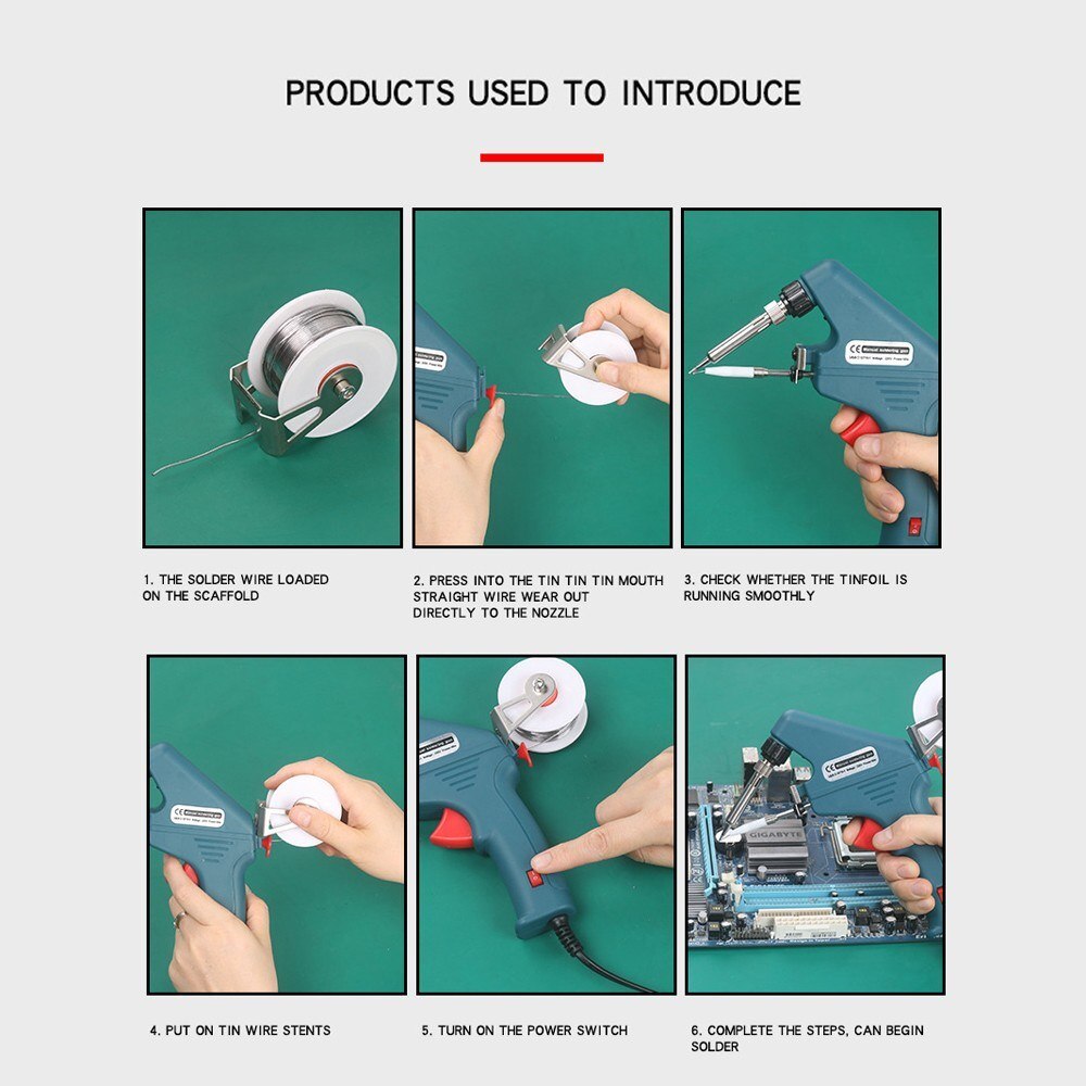 Aparat de sudura in puncte portabil, Alimentare automata cu staniu, 60W ...