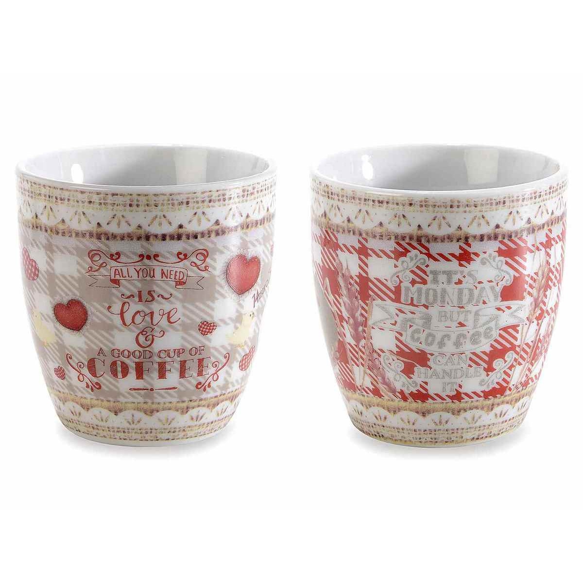 Set 2 cani portelan Country Life 5.5x6 cm, 80 ml - eMAG.ro