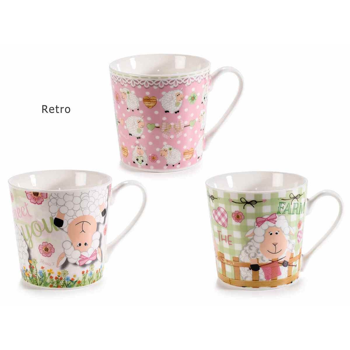 Set 3 cani portelan Oite 9.5x9.5 cm, 350 ml - eMAG.ro