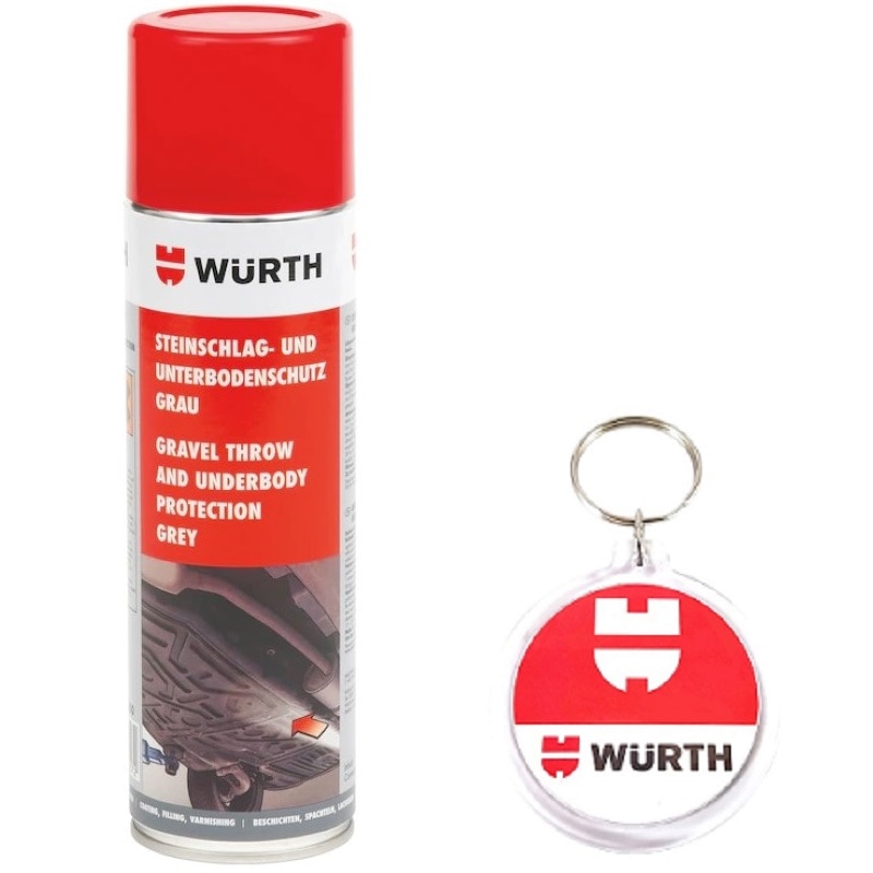 Set Spray antifon cauciucat pentru caroserie Gri 500 ml cu Breloc Wurth ...