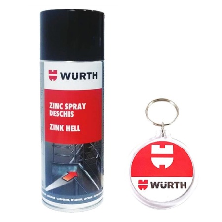 Set Spray zinc deschis 400 ml cu Breloc Wurth - eMAG.ro