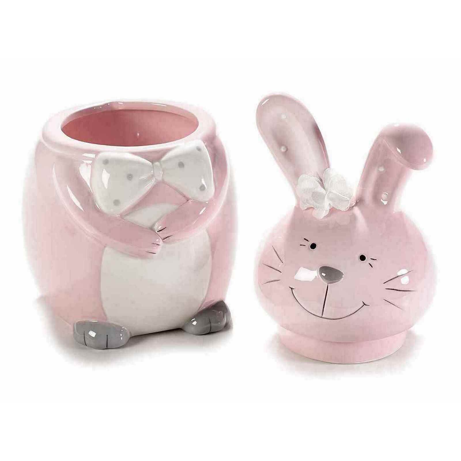 Set 2 borcane decorative din ceramica model Iepurasi 12x22 cm - eMAG.ro