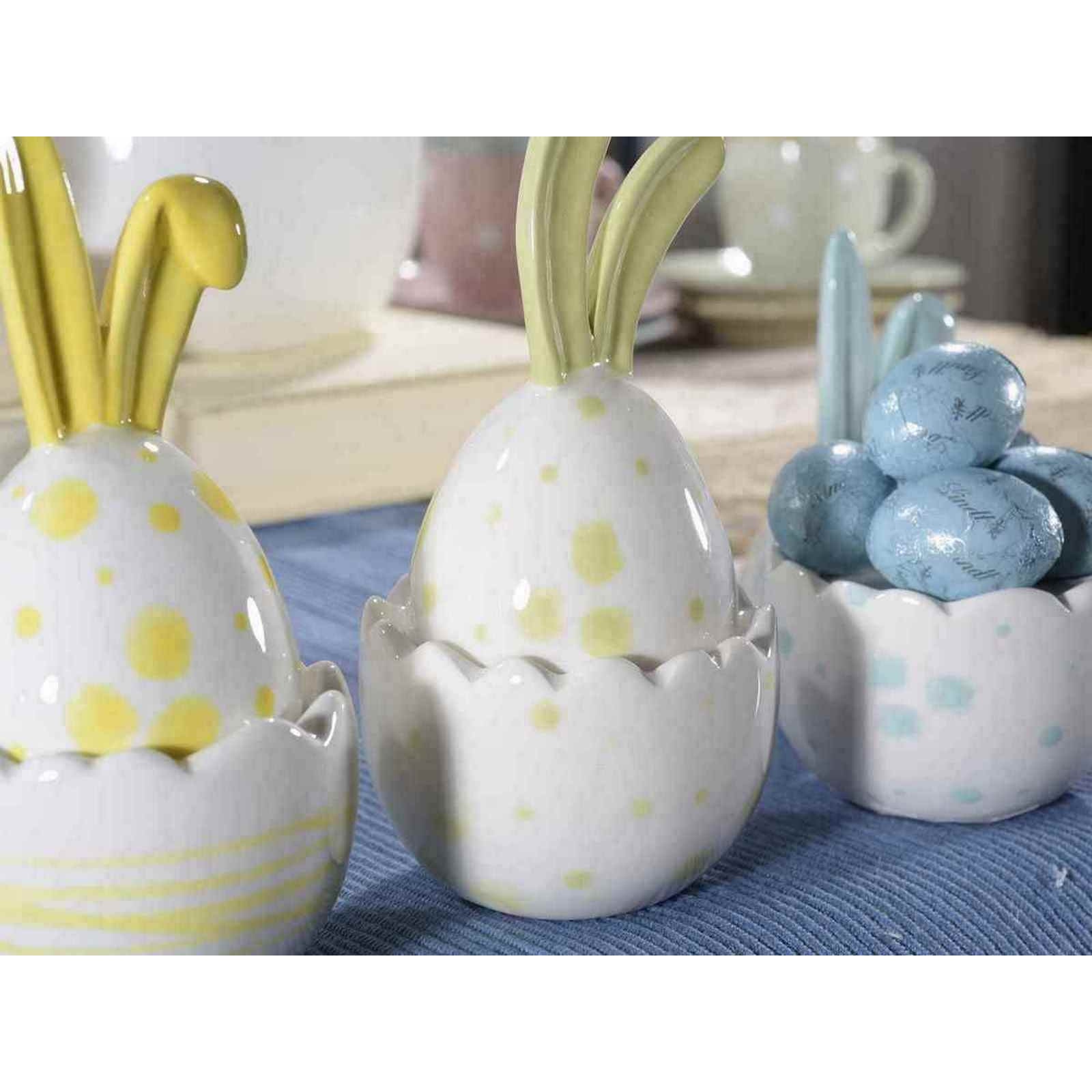 Set 4 oua decorative din ceramica 7x12 cm - eMAG.ro