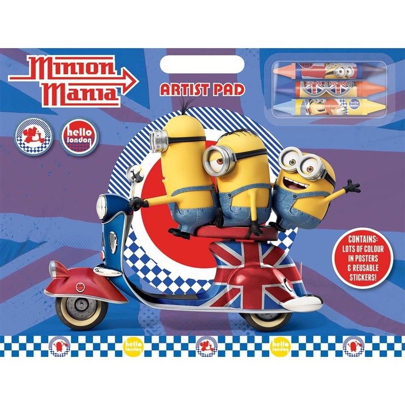 Set pictura Minions, 39 de Planse de colorat, Stickere reutilizabile si ...