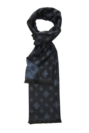 Fular elegante barbati din viscoza, Newtone, F03, Negru si albastru, Cu ...