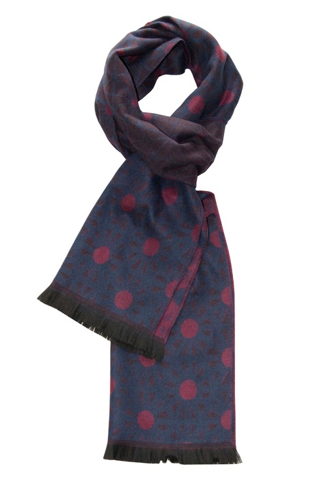 Fular elegante barbati din viscoza, Newtone, F06, Albastru marin si ...