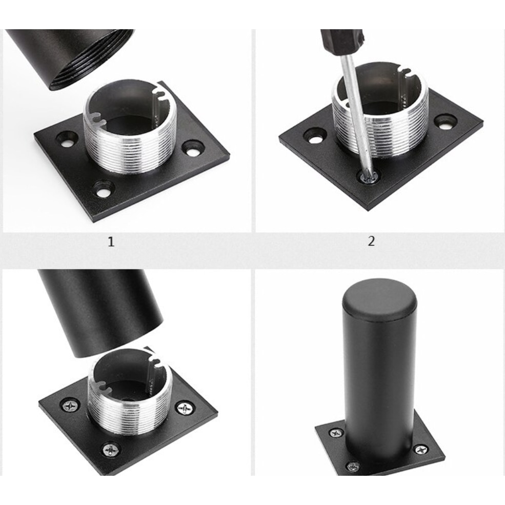 Picior mobila, Ajustabil, 6cm, Aluminiu, Negru - eMAG.ro