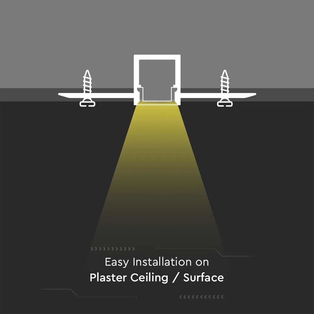 Profil Banda LED, Incastrat (ST), Ingust, pentru Rigips, Aluminiu + Alb ...