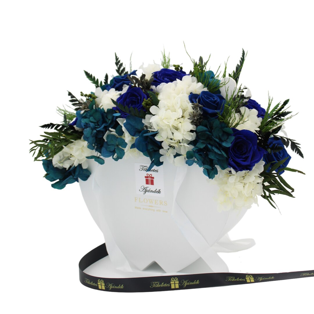 11 szálas Örök rózsa kompozíció - kék - eMAG.hu