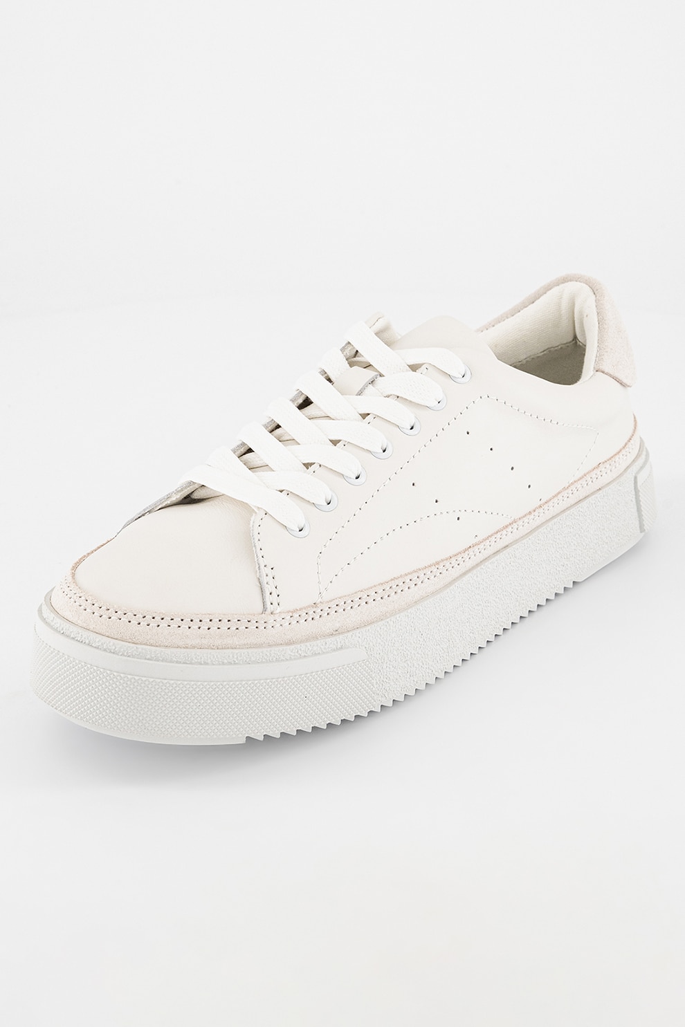 AllSaints, Pantofi sport de piele Trish, Alb murdar, 40 - eMAG.ro