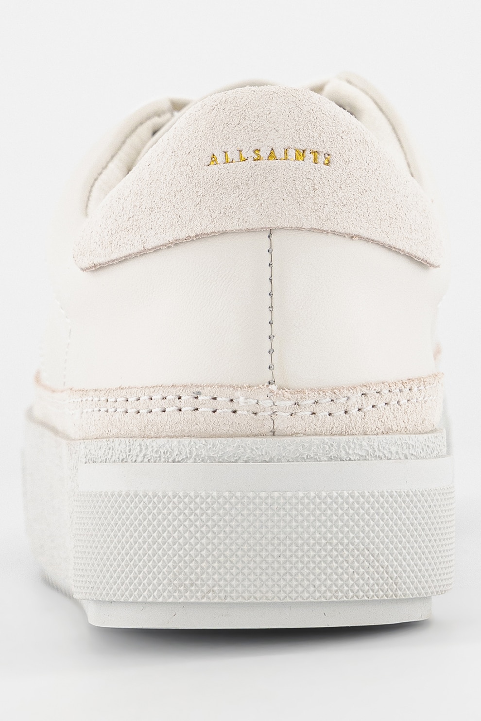 AllSaints, Pantofi sport de piele Trish, Alb murdar, 40 - eMAG.ro