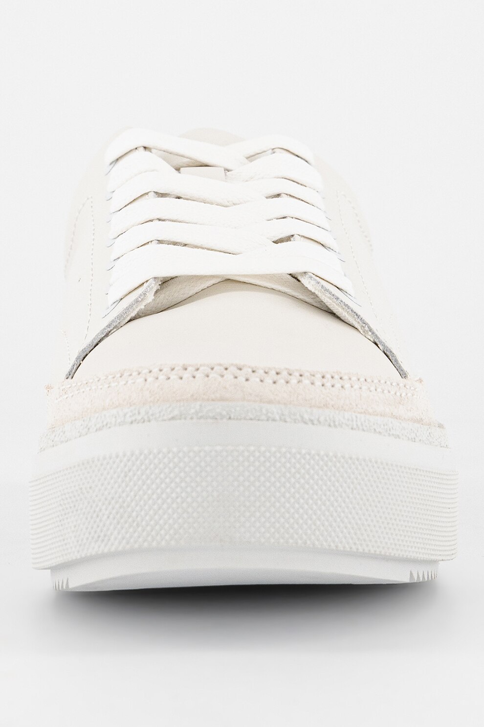 AllSaints, Pantofi sport de piele Trish, Alb murdar, 40 - eMAG.ro