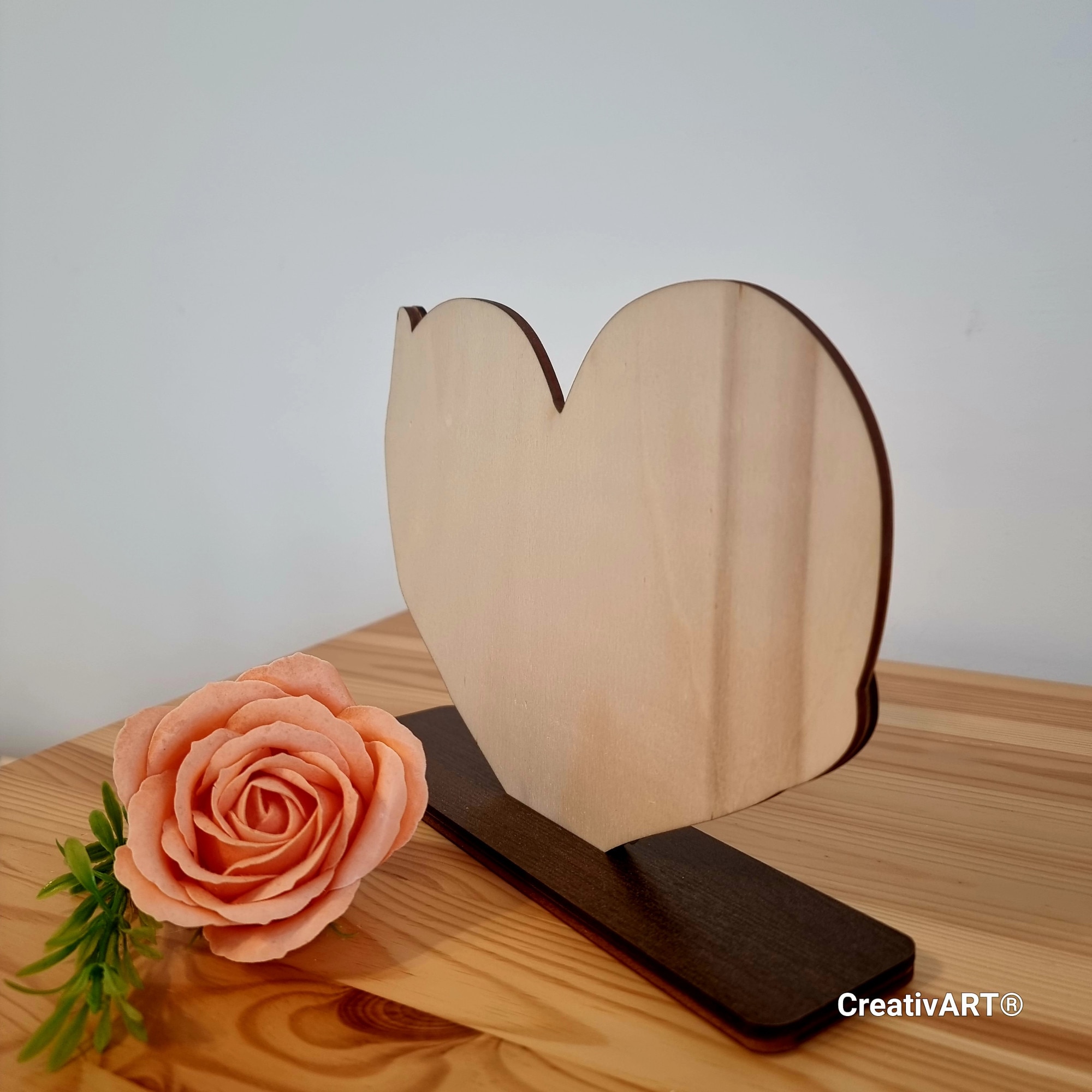 Decoratiune personalizata CreativART din lemn in forma de inima - eMAG.ro