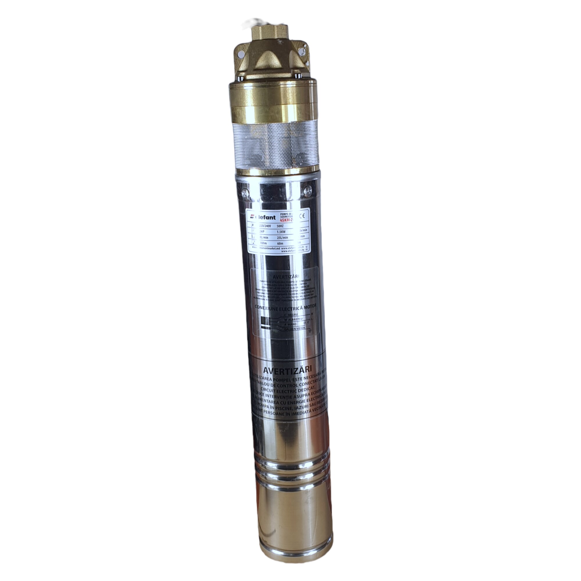 Pompa submersibila ELEFANT 4SKM200 1.5k cu tablou comanda Qmax=41l/min ...