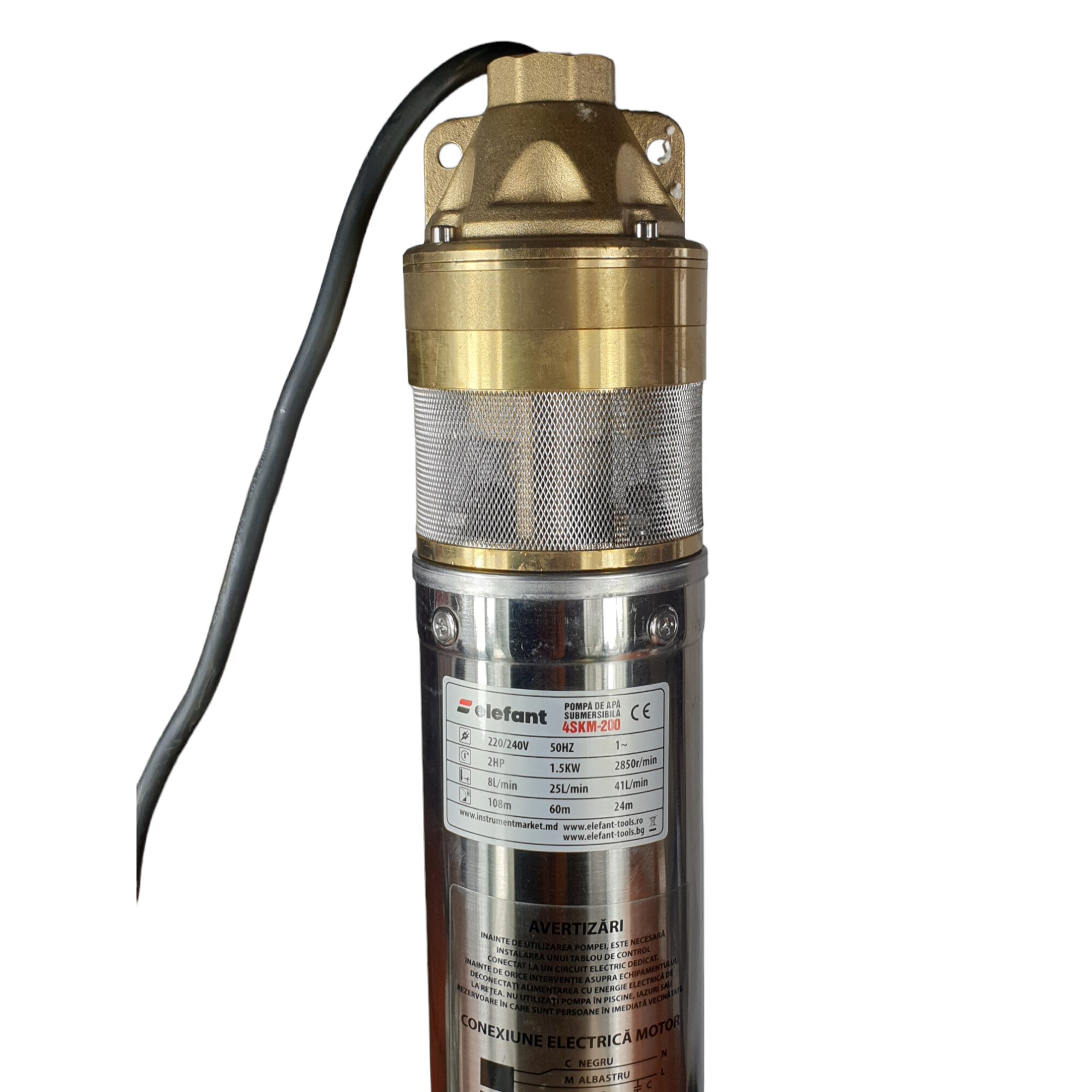 Pompa submersibila ELEFANT 4SKM200 1.5k cu tablou comanda Qmax=41l/min ...