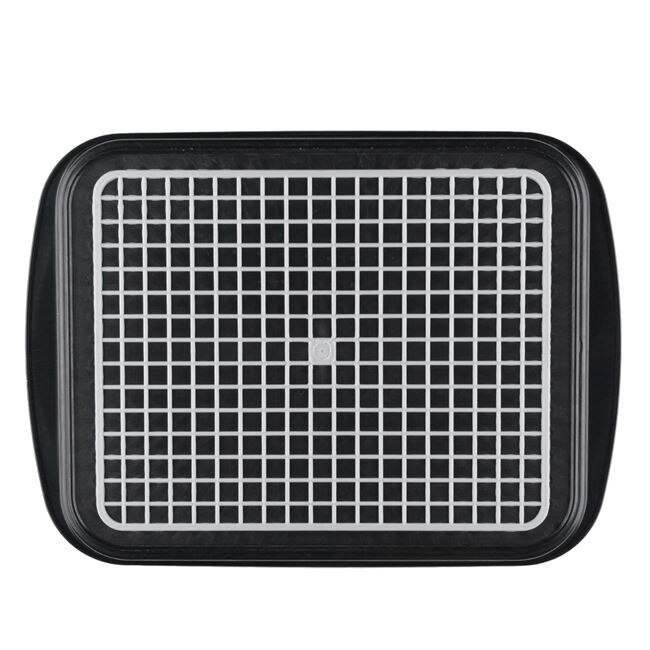 Tava de servire antiderapanta, alb-negru, design buline, 44x32x3cm ...