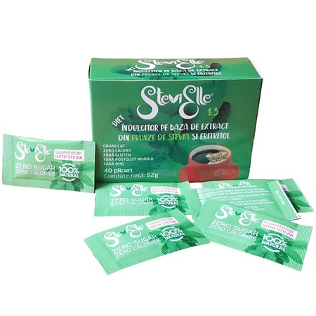 Indulcitor Fara Zahar, din Eritritol si Stevia, Granule- SteviElle ...
