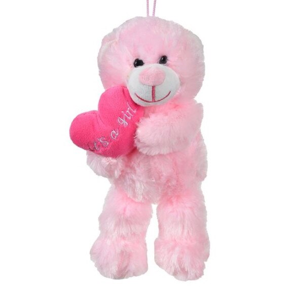 Ursulet roz, inimioara cu mesaj brodat, 30 cm, roz - eMAG.ro