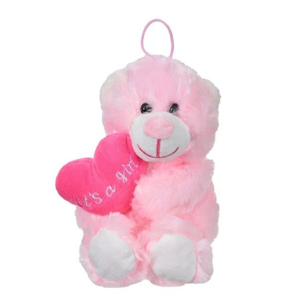 Ursulet roz, inimioara cu mesaj brodat, 30 cm, roz - eMAG.ro