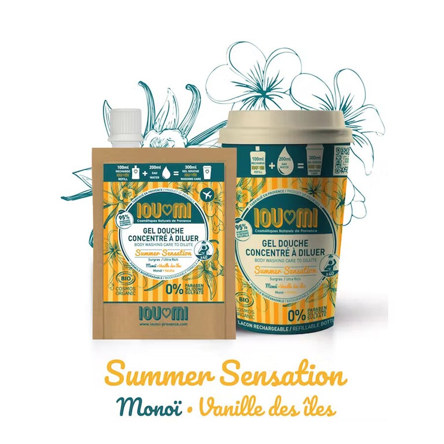 Starter Kit gel de dus bio Vanilie/Ulei de Monoi- Summer Sensation,100 ...