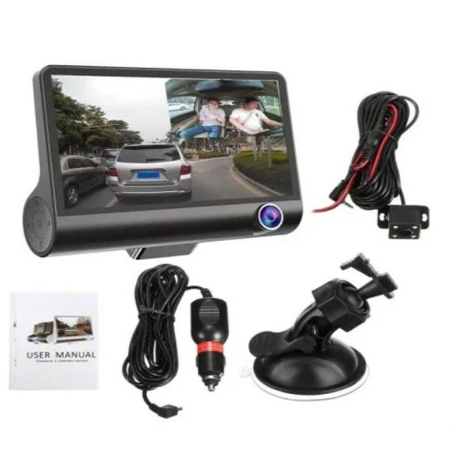 Camera auto, Sumker, Cu optica dubla, Cu 3 camere, FULL HD, Negru - eMAG.ro