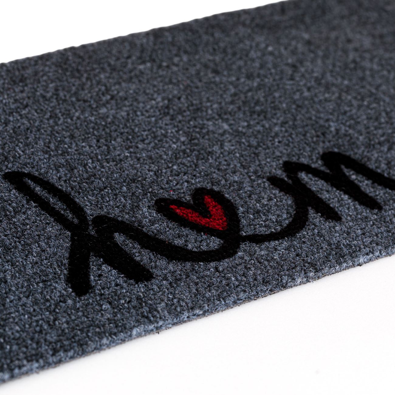 Covoras intrare, cu text cursiv "home", gri, textil/cauciuc, 25x60cm ...