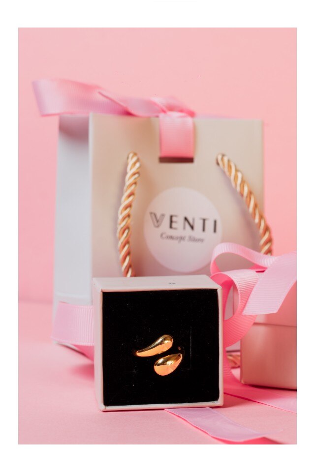 Inel din argint 925 Hug Me auriu placat cu aur 24k, masura ajustabila, aniversare, sarbatori ...