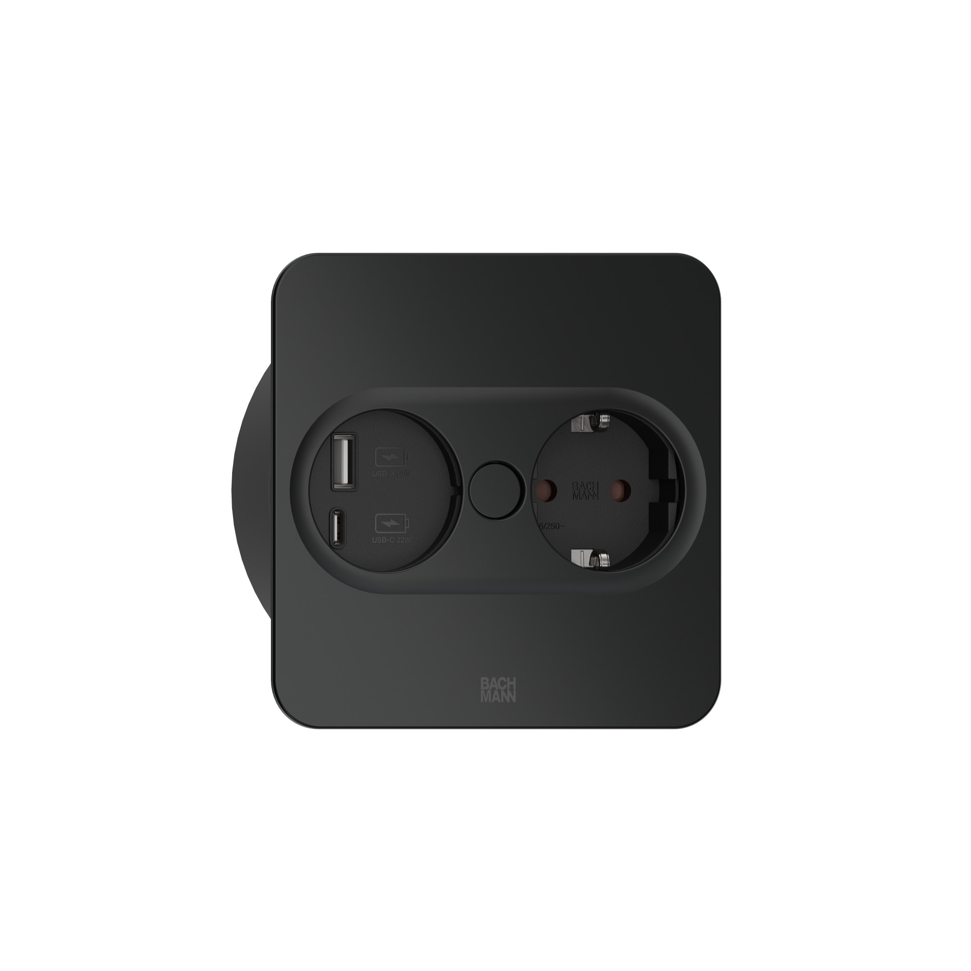 Multipriza incorporabila Bachmann TWIST 2 patrat, 2 prize si cordon 2m ...