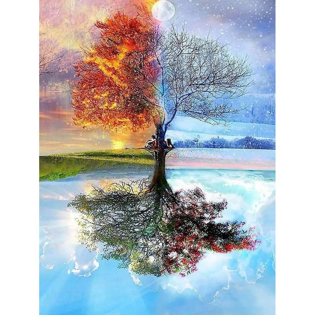 Set pictura pe numere, Norimpex, Copac, Cu cadru, 7ani+, Multicolor ...