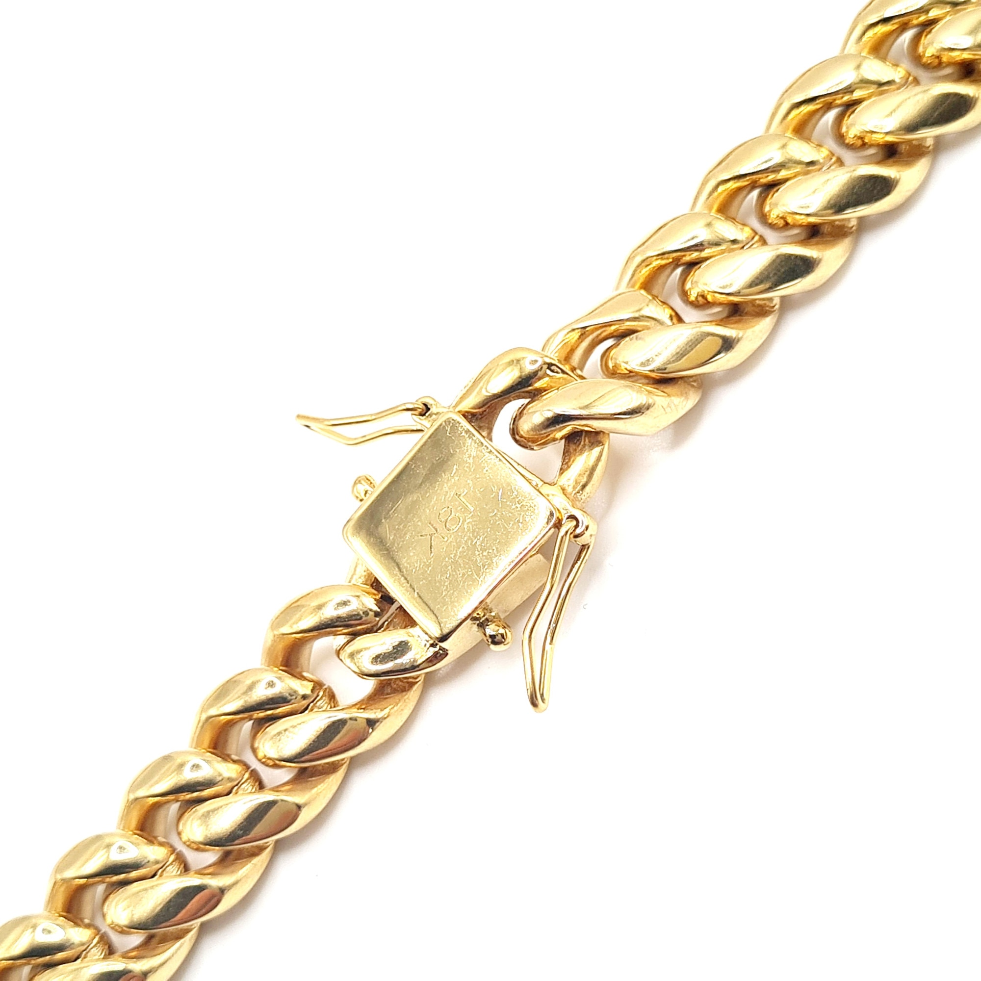 Lant Neoglory, model Cuban, auriu, dimensiuni 60 cm, placat cu aur 14k ...