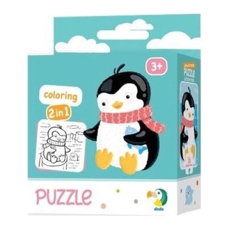 Carte de colorat/Puzzle Pinguin 16 piese, Dodo, Multicolor - eMAG.ro