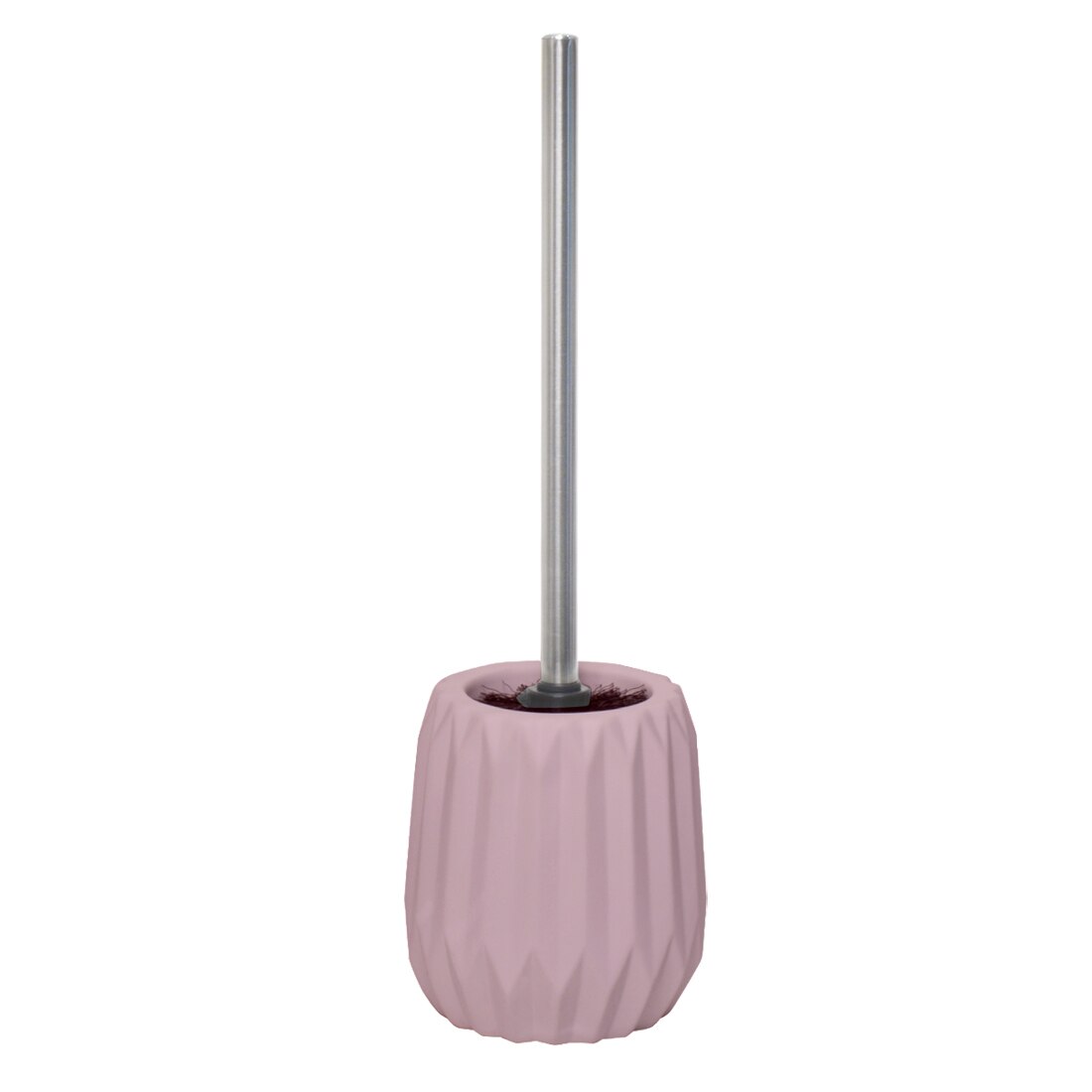 Perie wc din ceramica, Frandis, 12x35 cm, roz pal, model relief 190766 ...