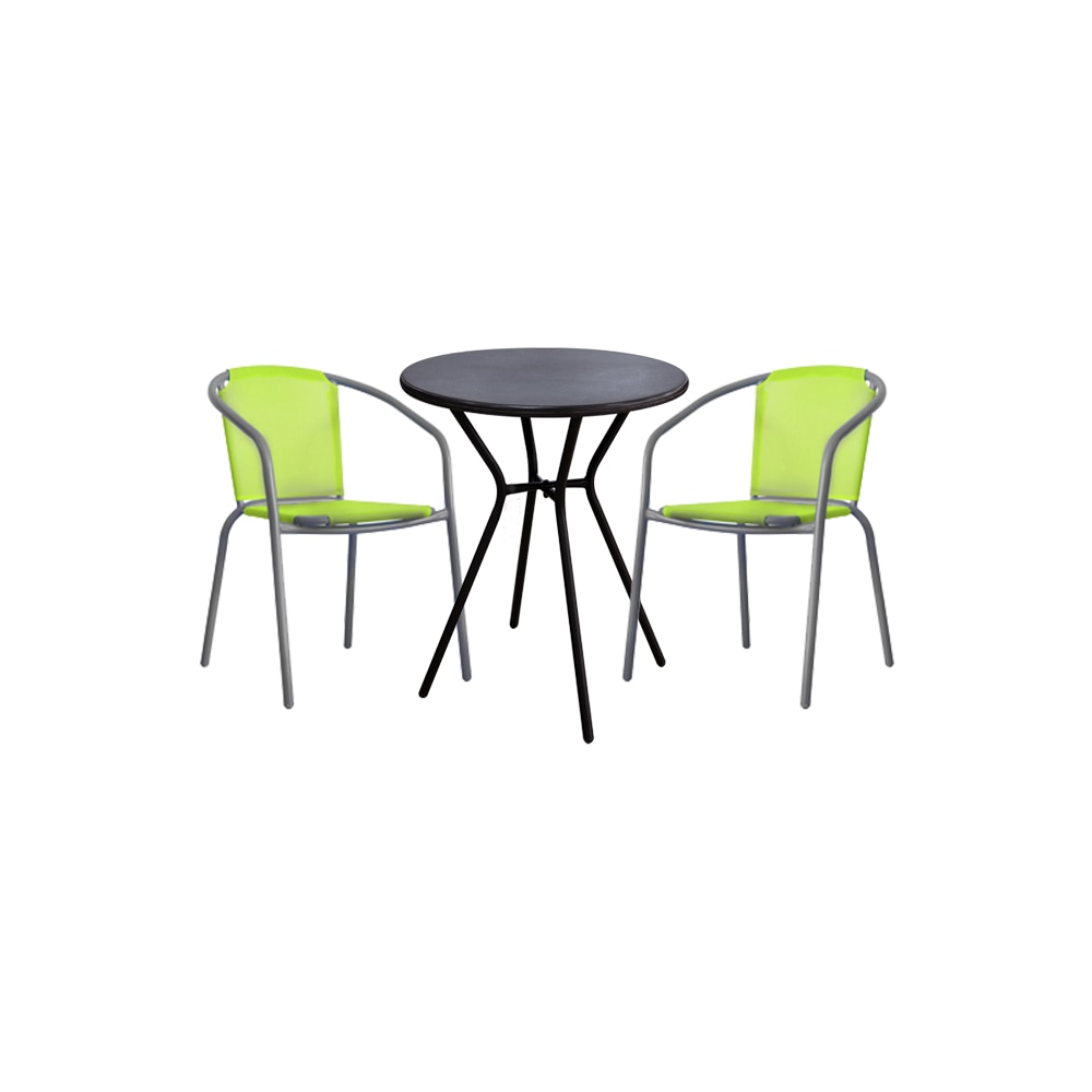 Set balcon, terasa RAKI masa rotunda CAMPMAN 60xh70cm cu 2 scaune sezut ...