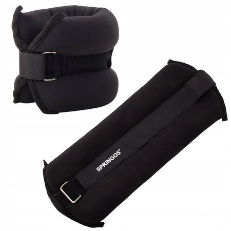 Set 2 Greutati incheietura maini, Springos, 2x3 kg, 42x16 cm, Negru ...