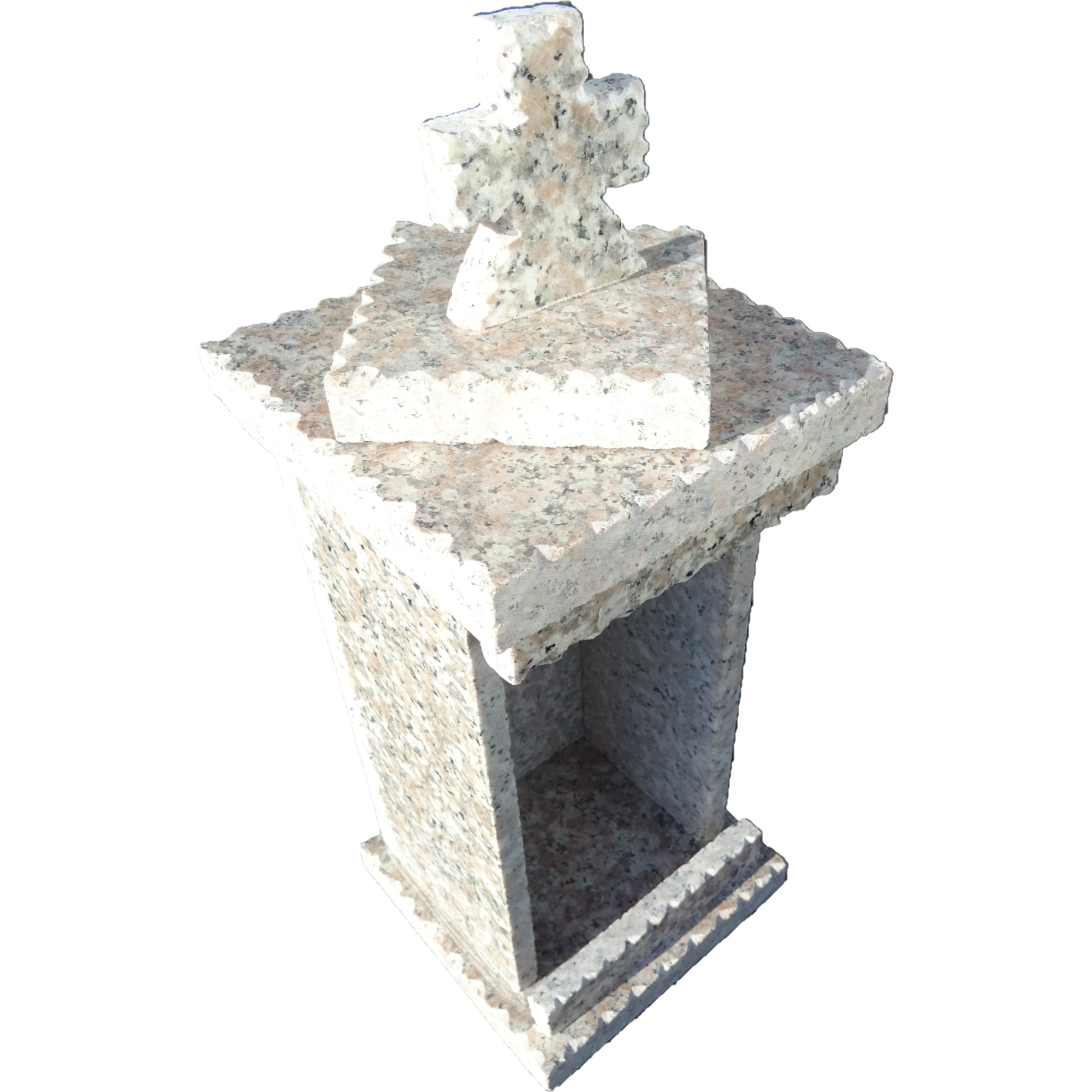 Felinar funerar din granit cafeniu 40*15*15 cm - eMAG.ro
