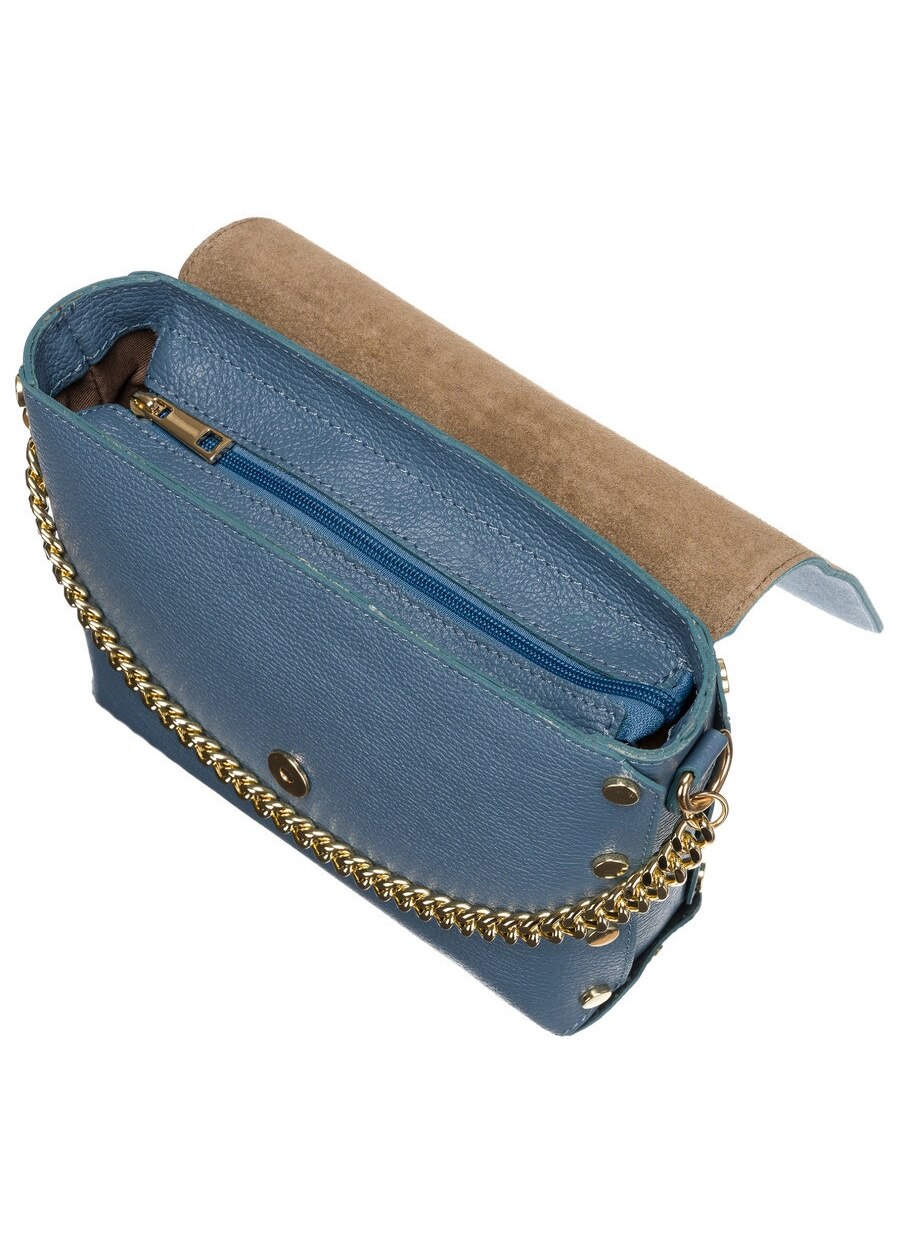 Női crossbody táska, Peterson, Natúr bőr, 21x26x9 cm, Kék - eMAG.hu