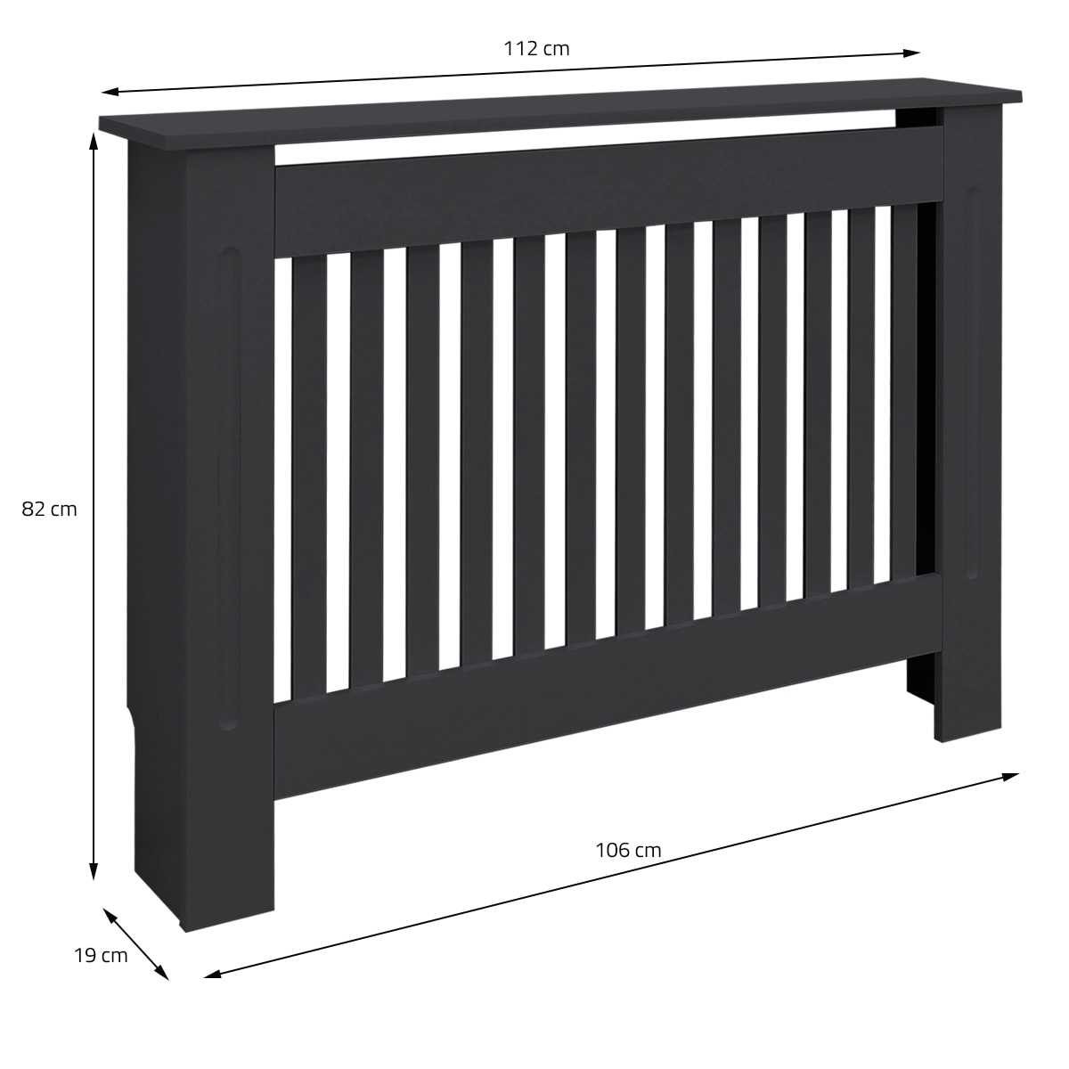 Masca pentru calorifer/radiator, ML-Design, MDF, 112 x 19 x 82 cm ...