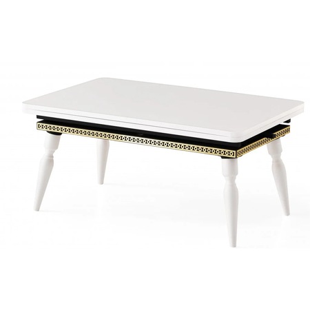 Masuta de cafea, extensibila, multifunctionala, Retro, alba l43xL90xH60 ...