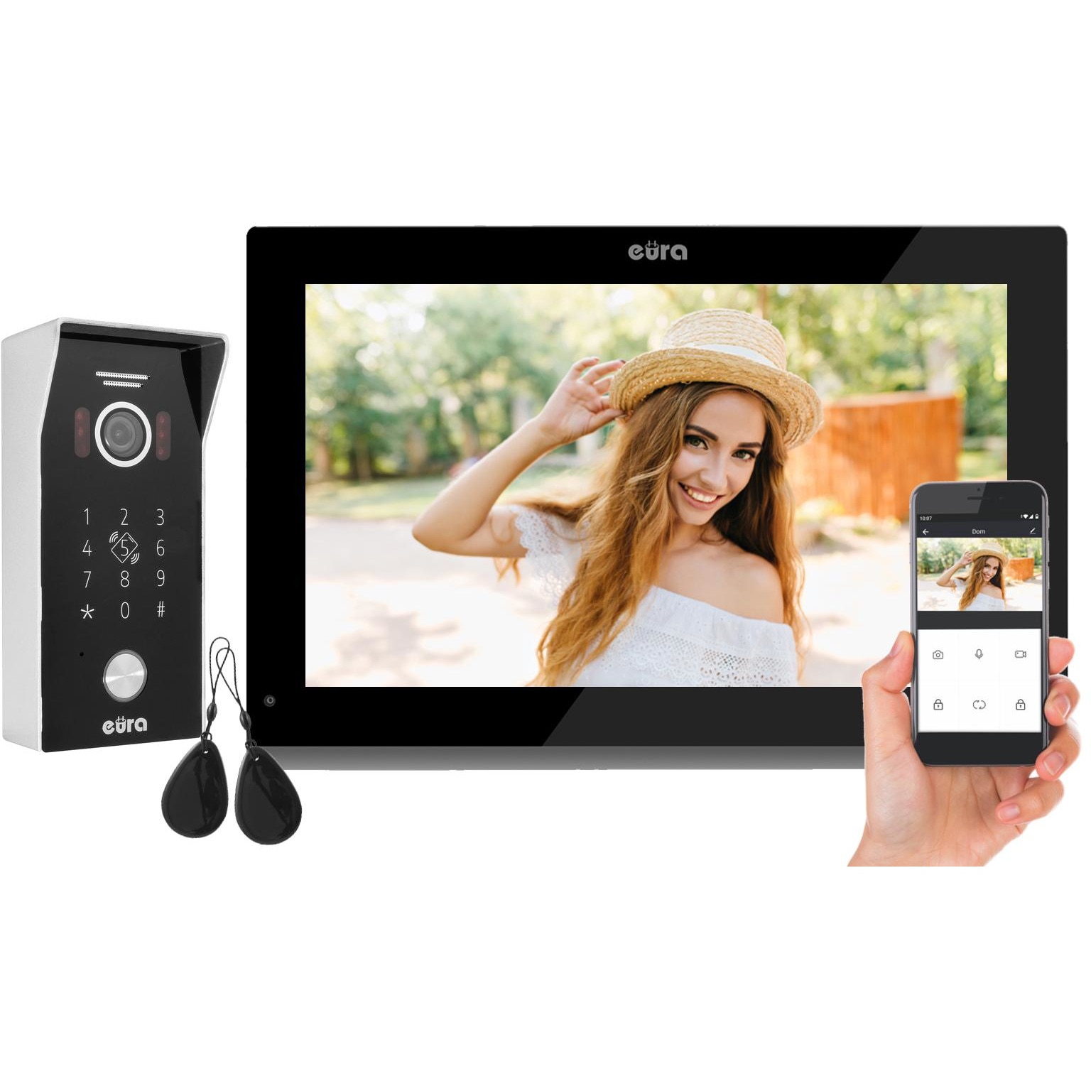 Videointerfon, EURA, WiFi, Full HD 1080p, Negru - eMAG.ro