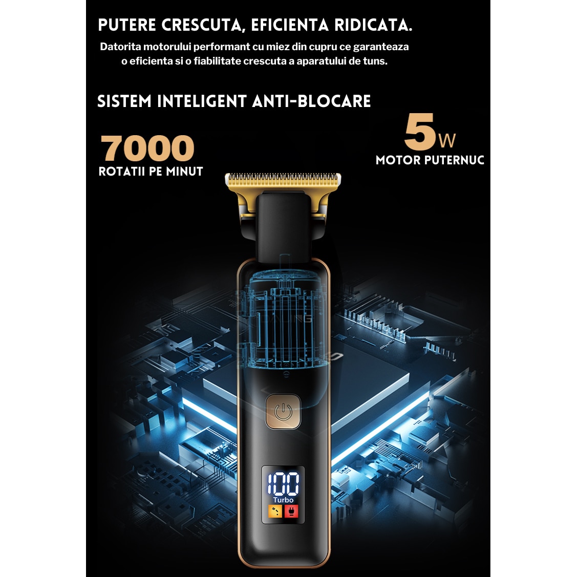 Masina de tuns barba si contur profesionala, DALING, afisaj LED, mod TURBO, Incarcare rapida Tip ...