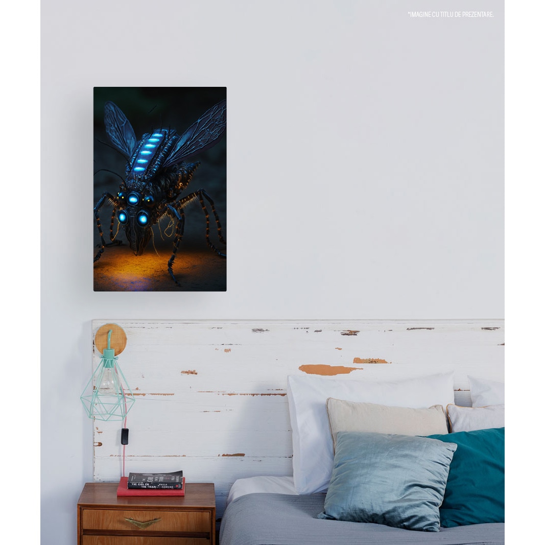 Vászonfestés, Cyborg Fly, Cyberpunk, Robot, képzeletbeli koncepció ...