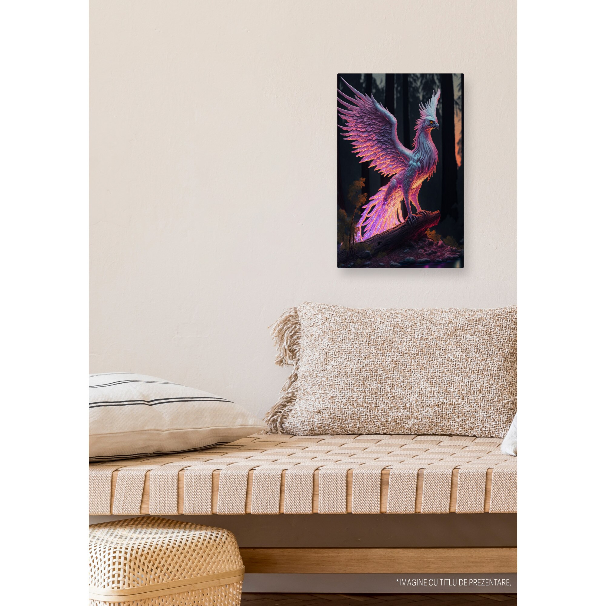 Tablou Canvas, O reprezentare suprarealista a unui Phoenix alb ...