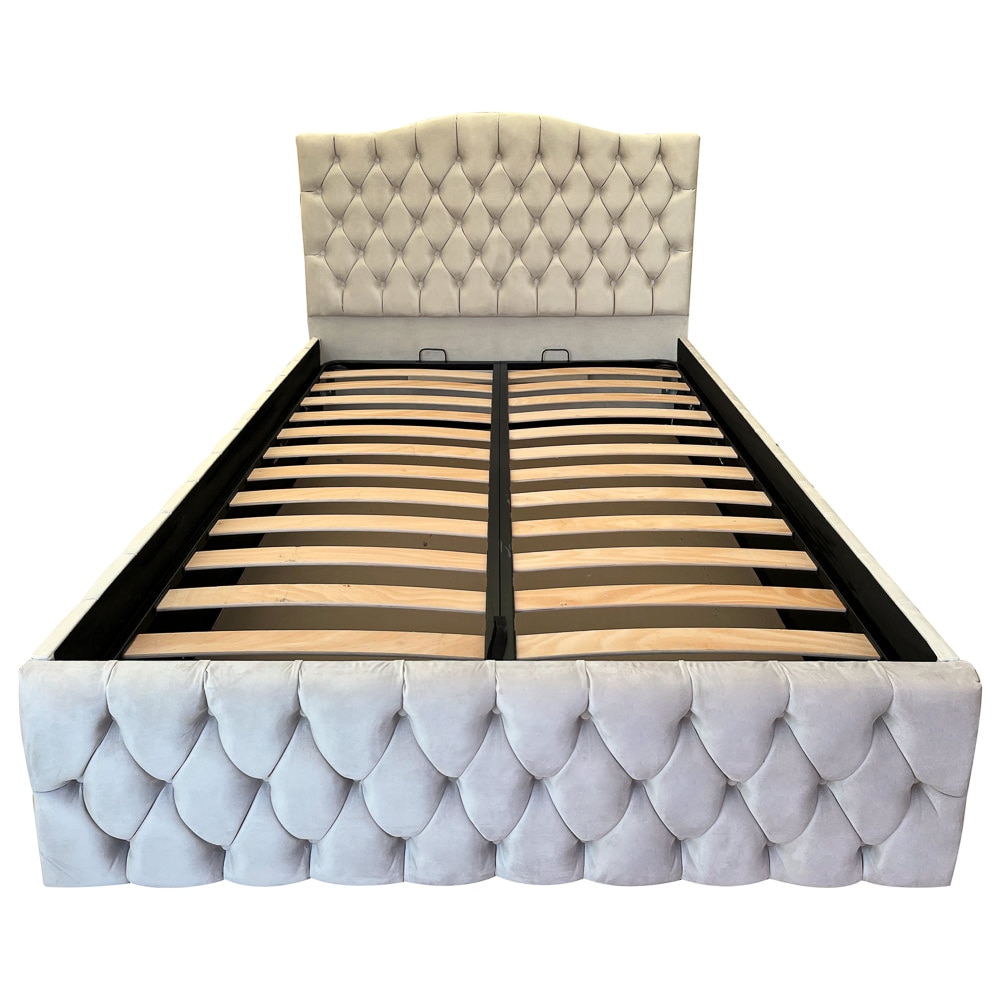 Pat tapitat Gregor Luxury, cu spatiu de depozitare si somiera ...