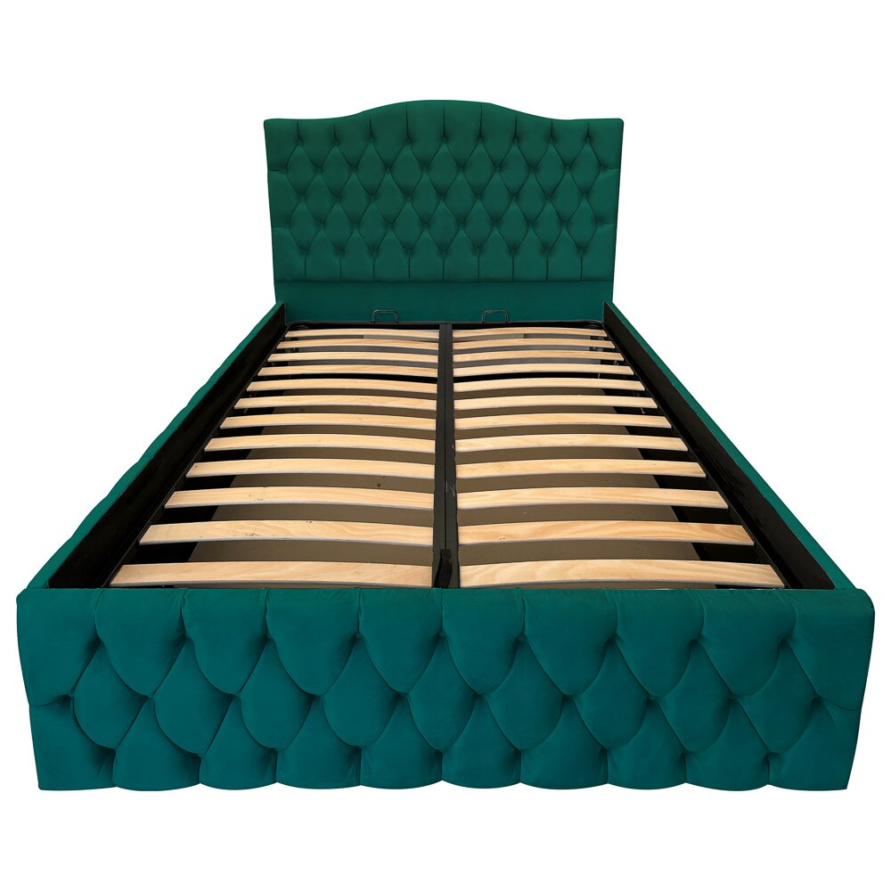 Pat tapitat Gregor Luxury, cu spatiu de depozitare si somiera ...