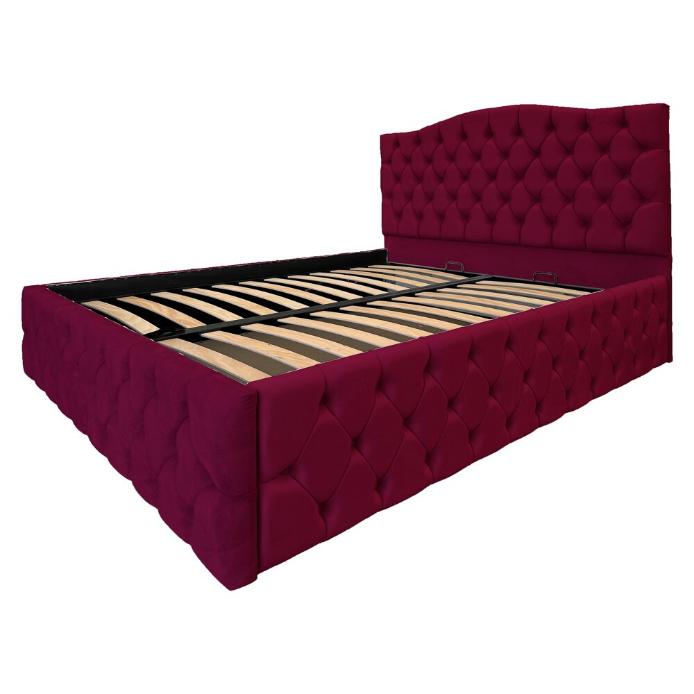 Pat tapitat Gregor Luxury, cu spatiu de depozitare si somiera ...