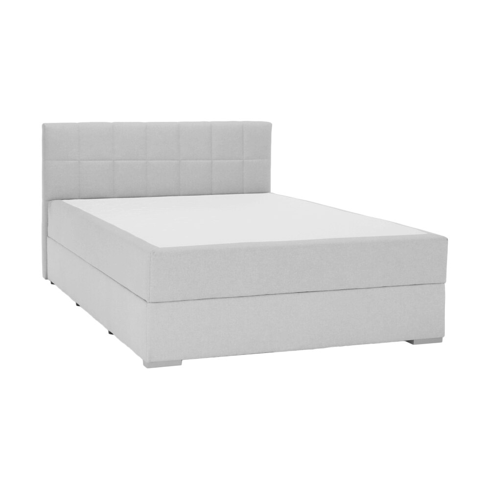 Pat boxspring gri Ferata 140x200 - eMAG.ro