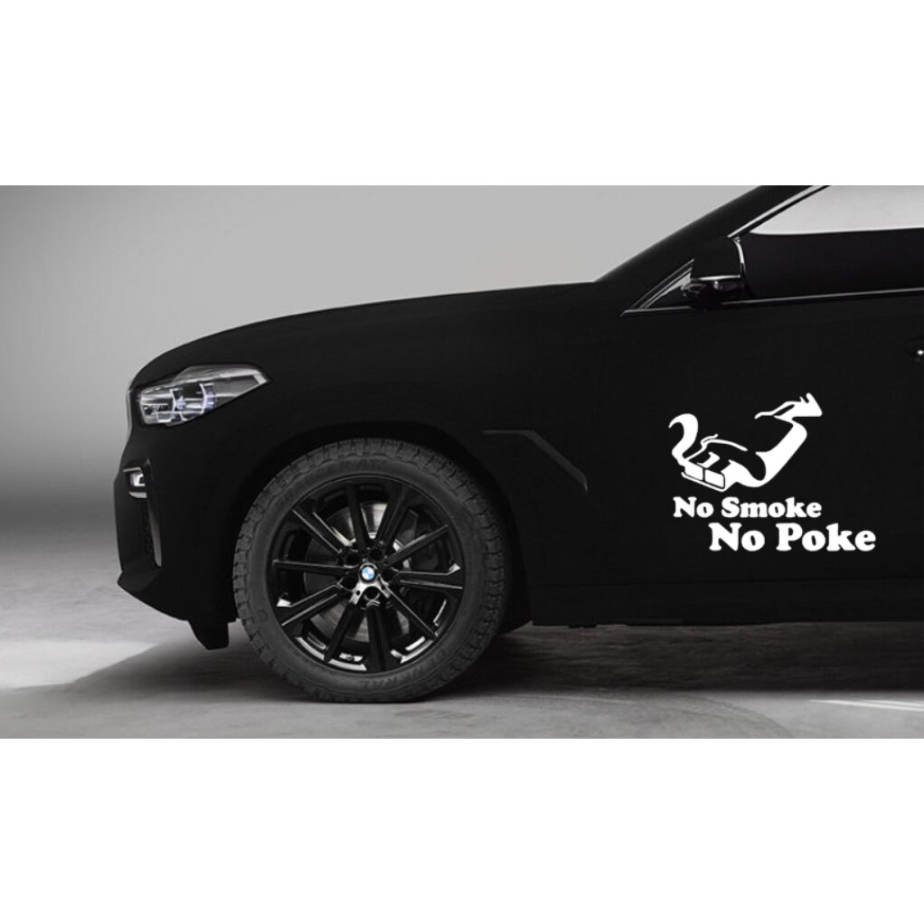 Sticker auto No Smoke No Poke, negru,15 cm, Oracal - eMAG.ro