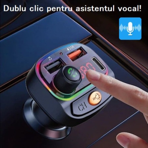 Modulator FM, C15 Mp3 player Salestore.ro®, cu Bluetooth 5.0, incarcare ...