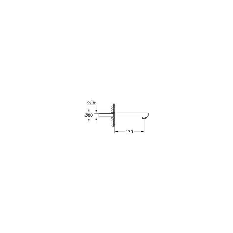 Чучур Grohe Eurosmart Cosmopolitan 13261000, За вана, Стенен монтаж ...