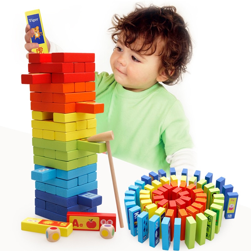 Set Joc Turn Jenga 60 piese colorate - eMAG.ro